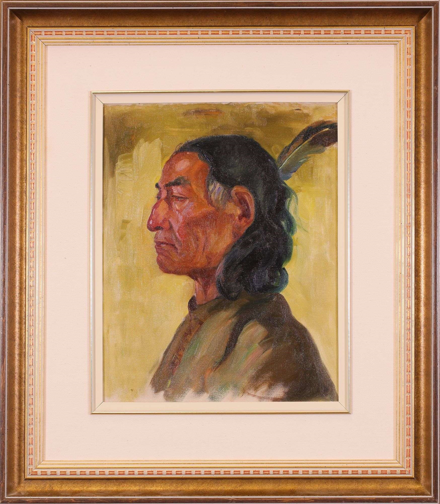 Nicholas de Grandmaison | PORTRAIT WITH EAGLE FEATHER | MutualArt