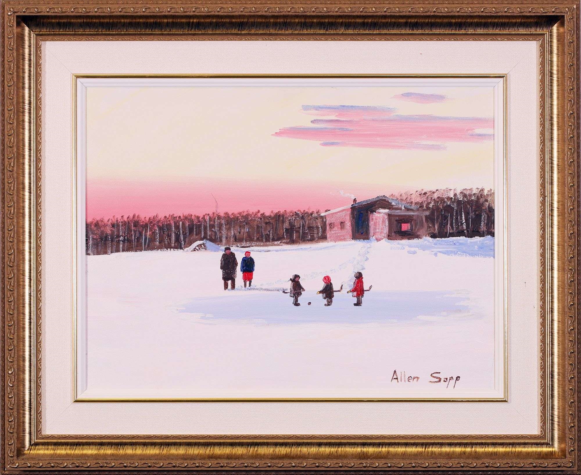 Allen Sapp | WATCHING THE KIDS PLAY HOCKEY | MutualArt