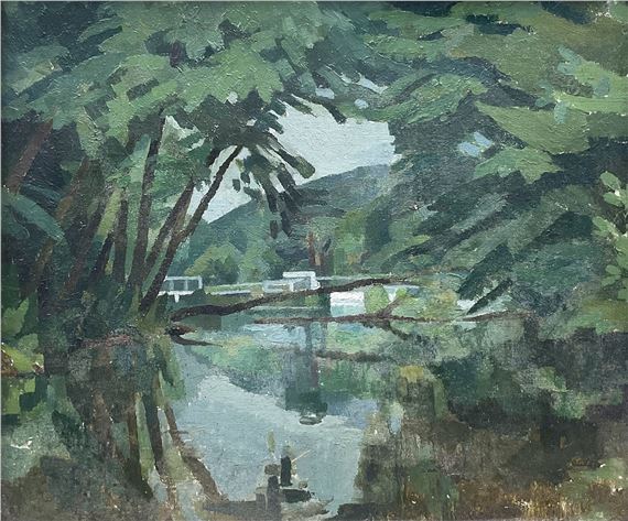 Lionel Ellis | Canal Lock Through the Trees | MutualArt