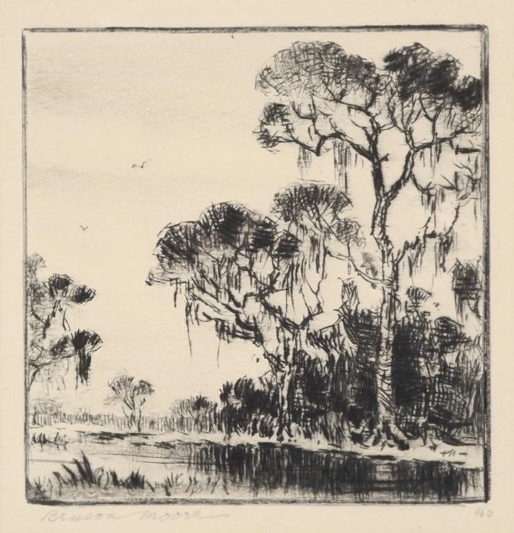 Benson Bond Moore | 2 WORKS: BAND-TAILED PIGEON & PEAFOWL | MutualArt