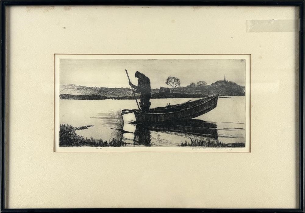 Yngve Edward Soderberg | Man poling on a river | MutualArt