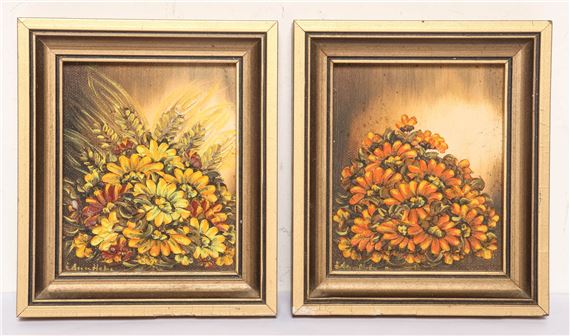 Edna Hope | Two small original framed oil paintings signed 'Edna Hope ...