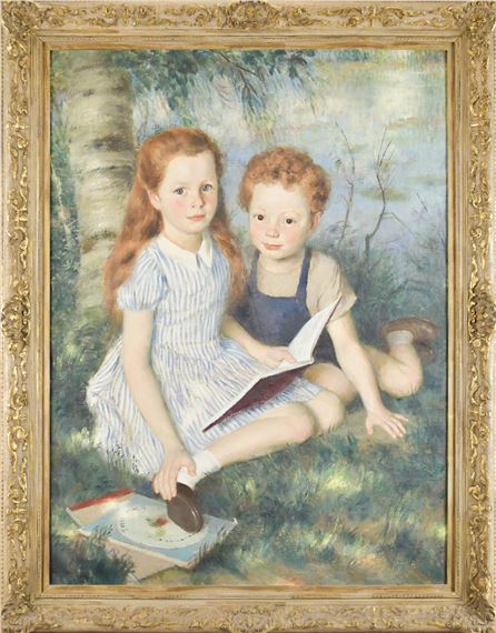 John Koch | JOHN KOCH OIL, PORTRAIT OF SULLIVAN CHILDREN | MutualArt