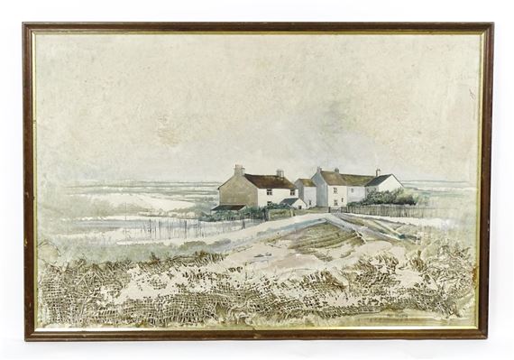 Mike Haworth | A winter landscape with a view of a village. Signed ...