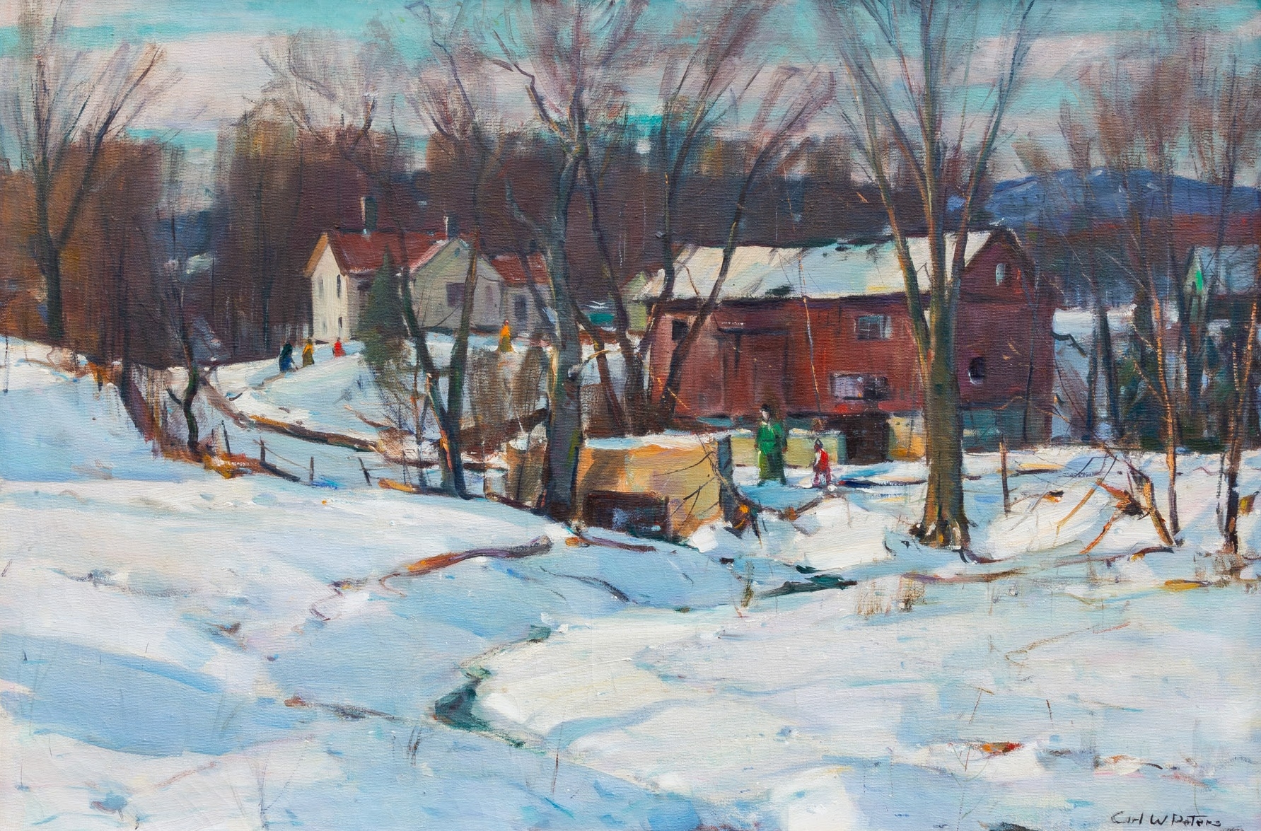 Carl William Peters | The Red Barn in Fairport | MutualArt