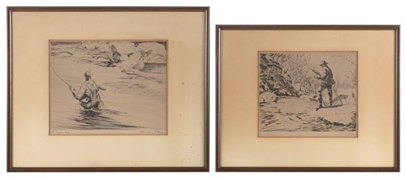 Churchill Ettinger | Two works depicting a fisherman | MutualArt