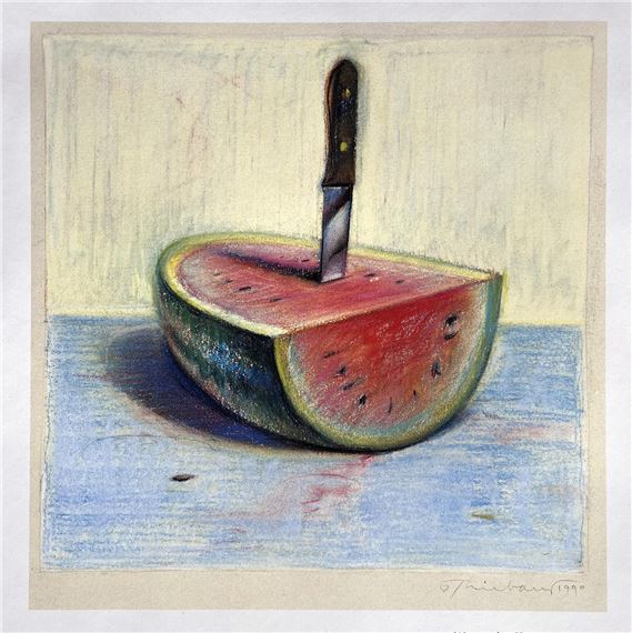 Wayne Thiebaud | Wayne Thiebaud - Watermelon Counter (1991) | MutualArt