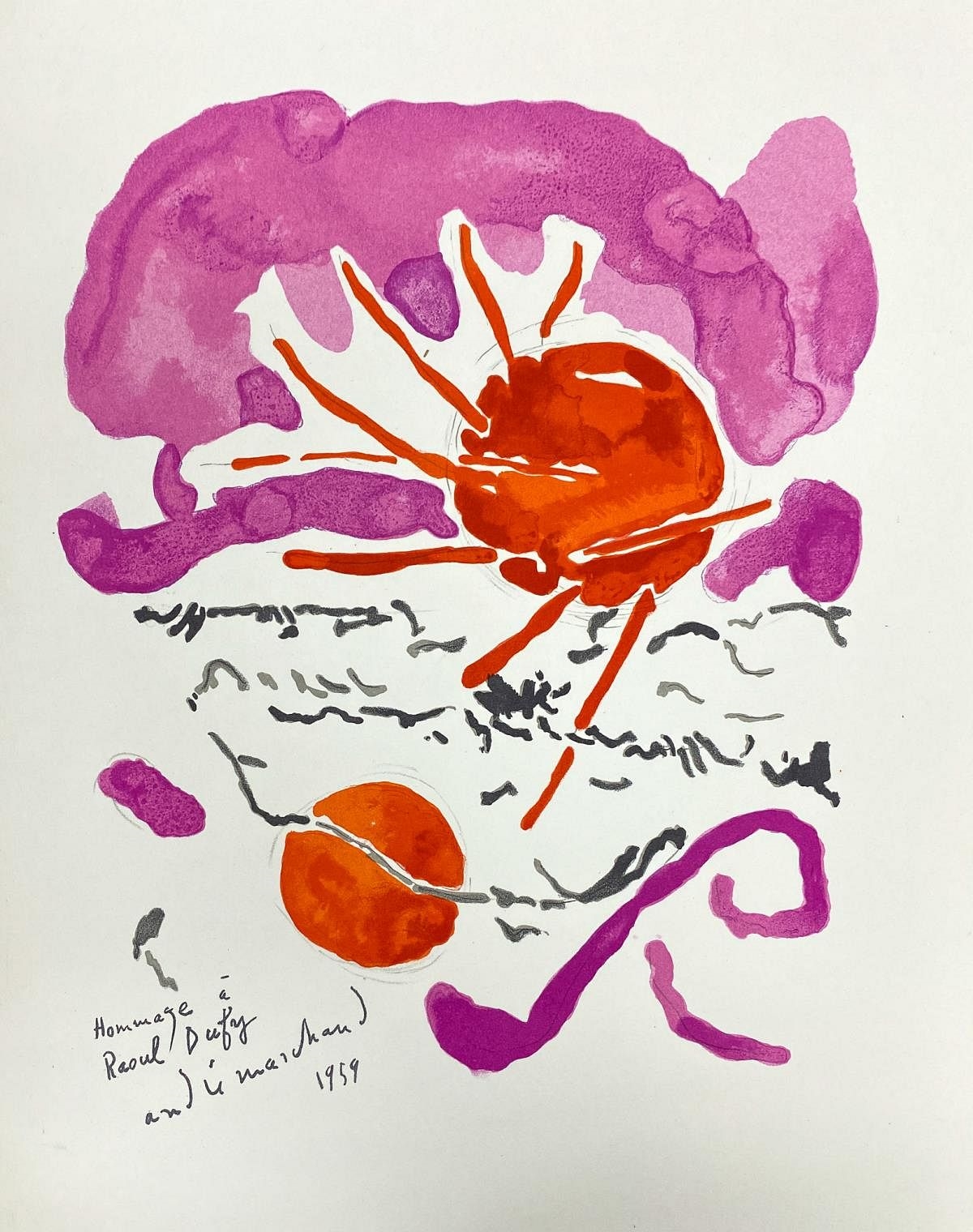 André Marchand | Andre Marchand - Hommage a Raoul Dufy (1965) | MutualArt
