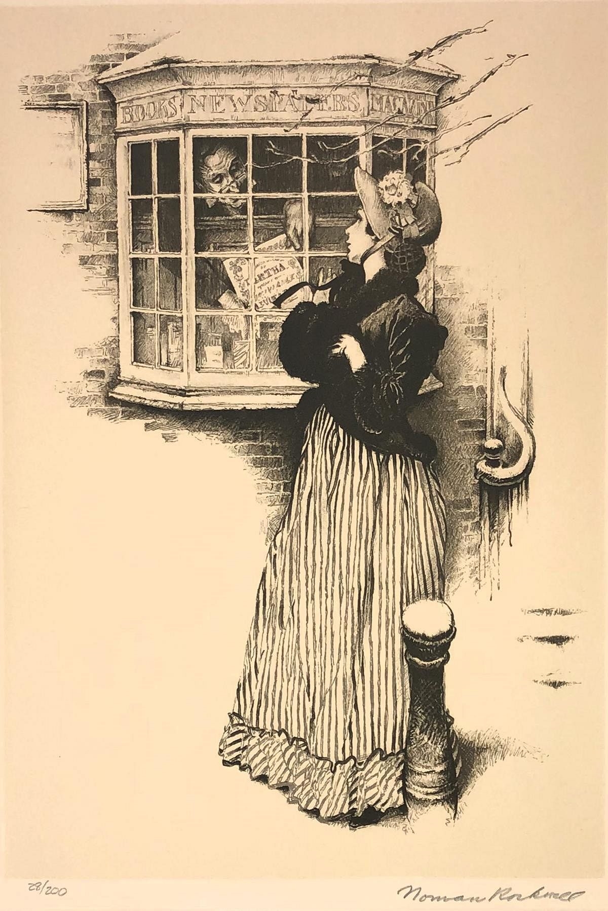 Norman Rockwell | Norman Rockwell - The Book Seller (1975) | MutualArt