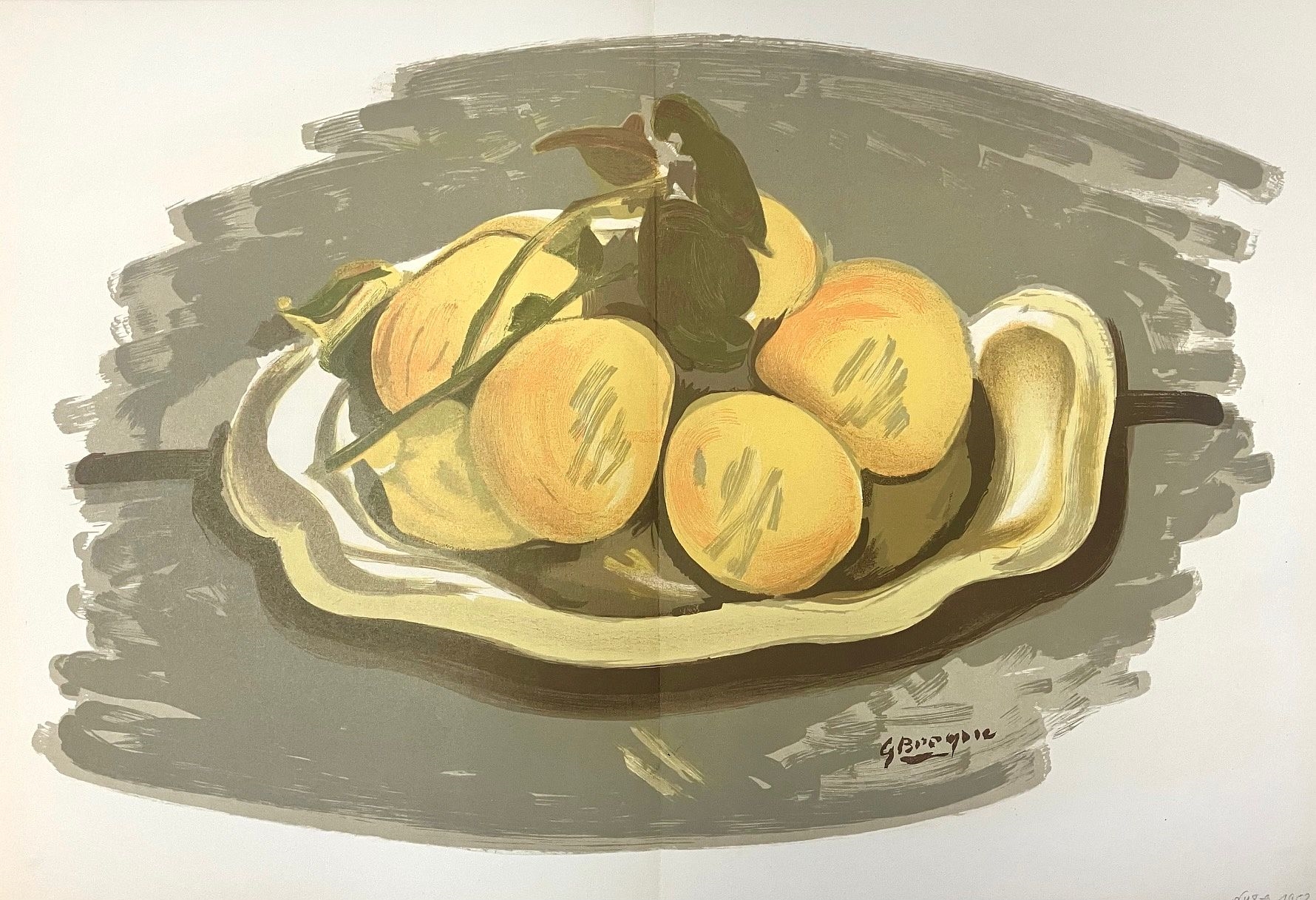Georges Braque | Georges Braque - Corbeille de fruits (1952) | MutualArt