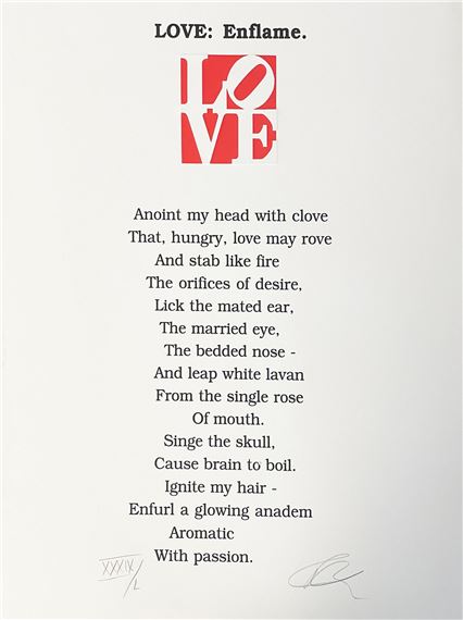 Robert Indiana | Robert Indiana - Love Poem Anoint My Head (1996 ...