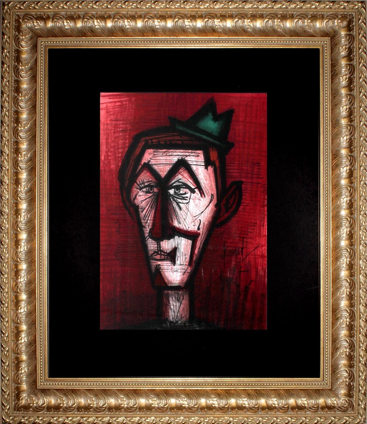 Bernard Buffet | Bernard Buffet - Clown on a Red Background (1968 ...