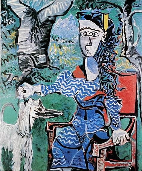 Pablo Picasso | Pablo Picasso - Woman with Dog (1964) | MutualArt