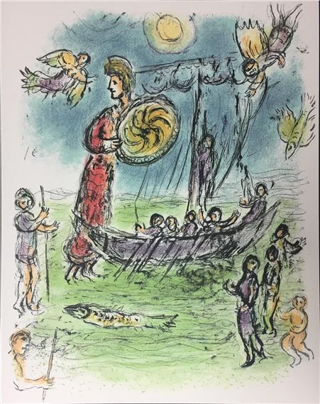 Marc Chagall | Marc Chagall - Athena Leads the Telemachus (1989 ...