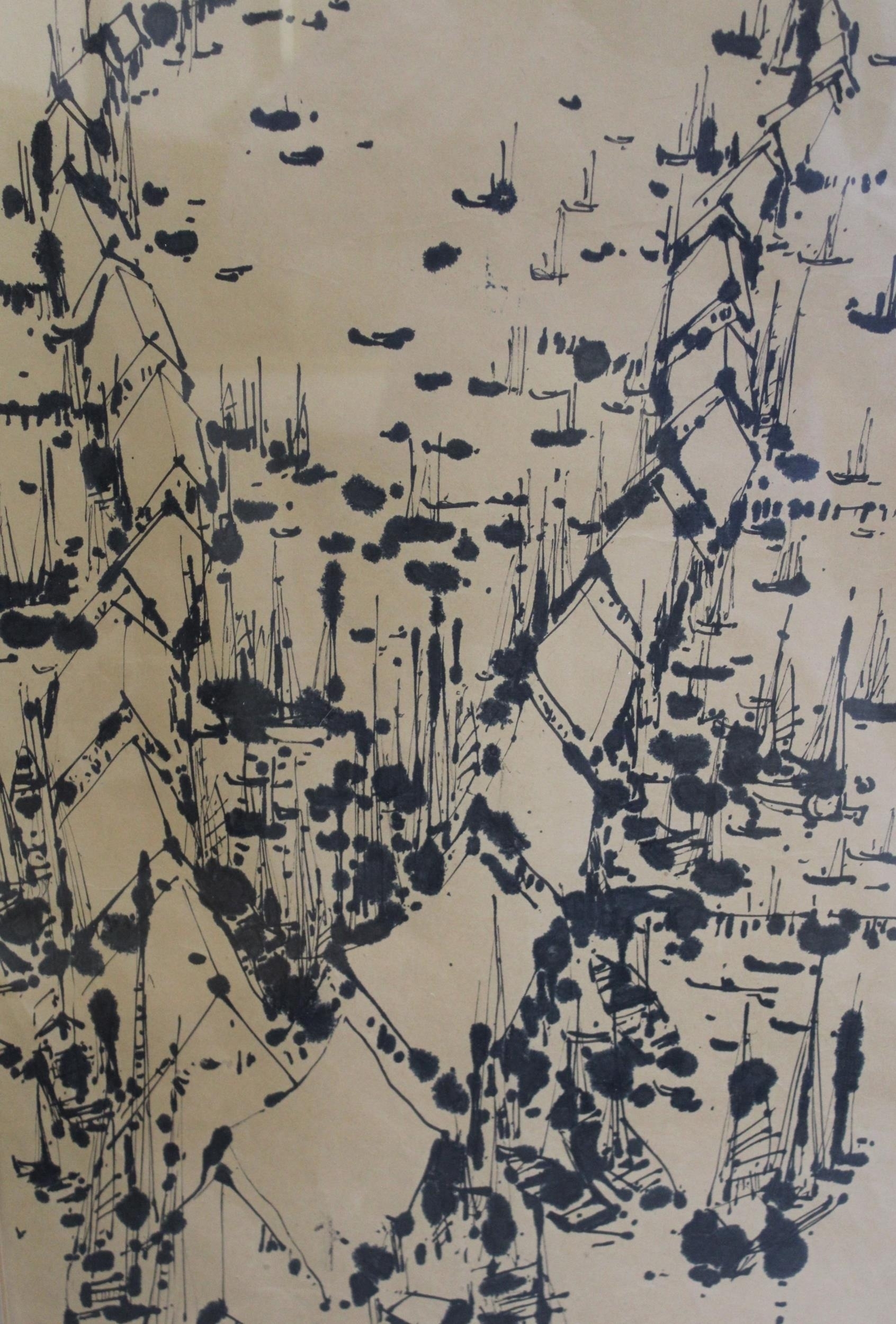 Tan Choon Ghee | boats in a harbour (1971) | MutualArt