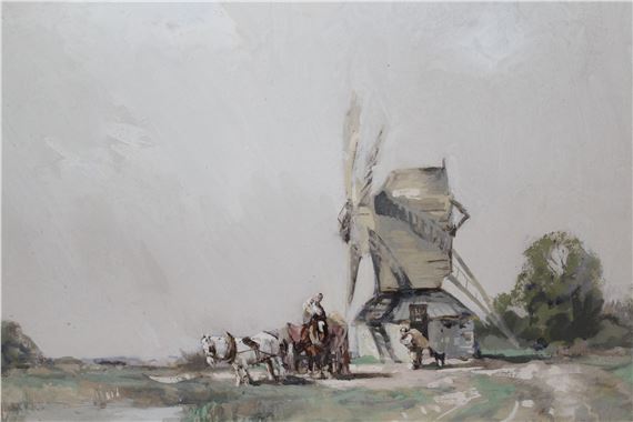 Albert Ernest Bottomley | loading flour onto a horse-drawn wagon before ...