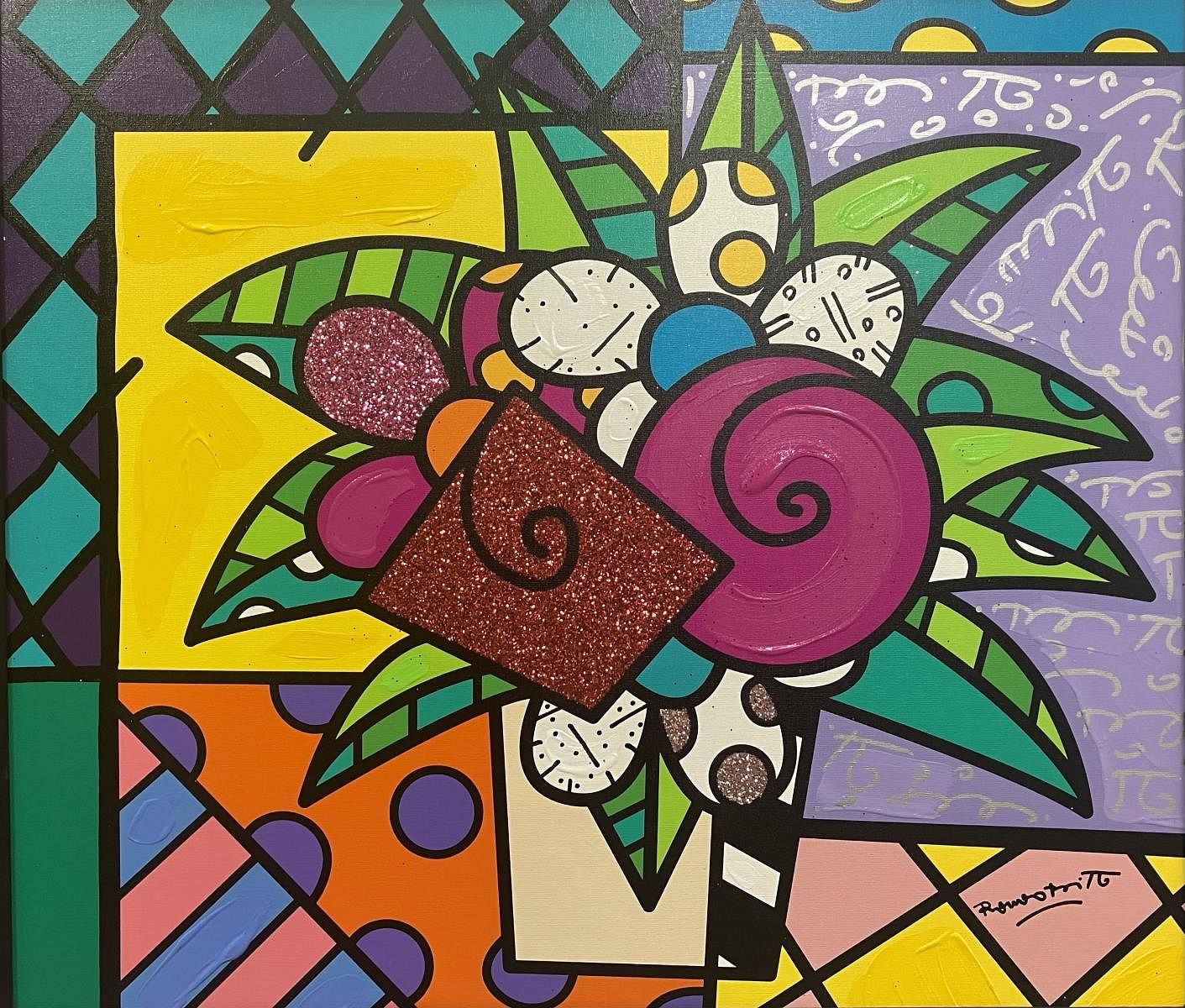 Romero Britto | Romero Britto - Flowers for You (2017) | MutualArt