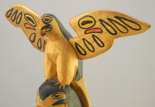 Simon Charlie | Coast Salish Model Pole Signed Simon Charlie 4/1982 ...