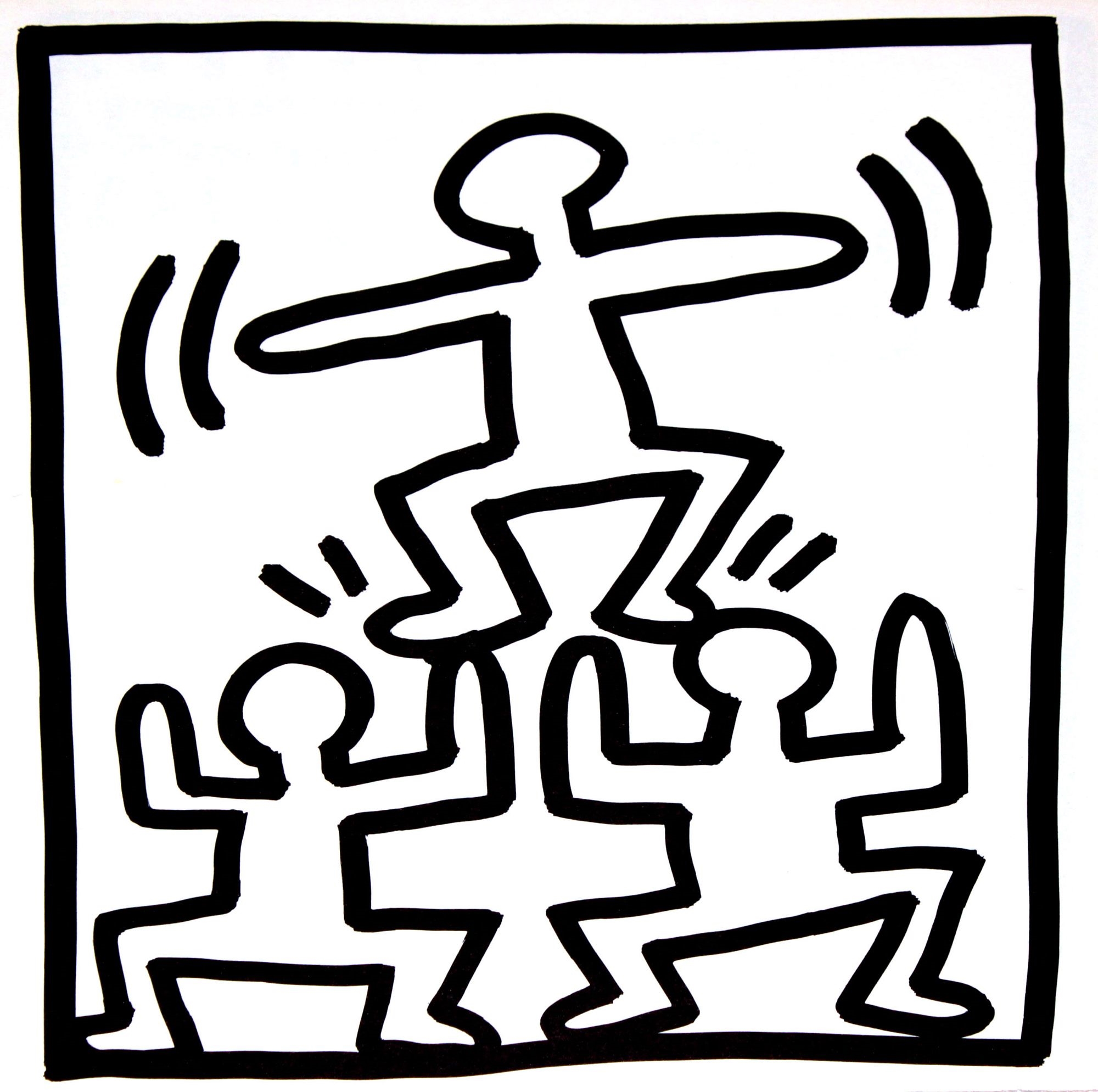 Keith Haring | Keith Haring - Untitled (Human Pyramid (1982) | MutualArt