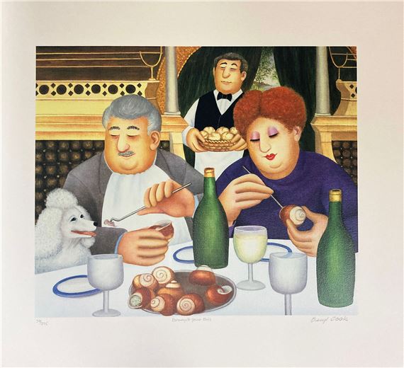 Beryl Cook | Beryl Cook - Escargot por Trois | MutualArt