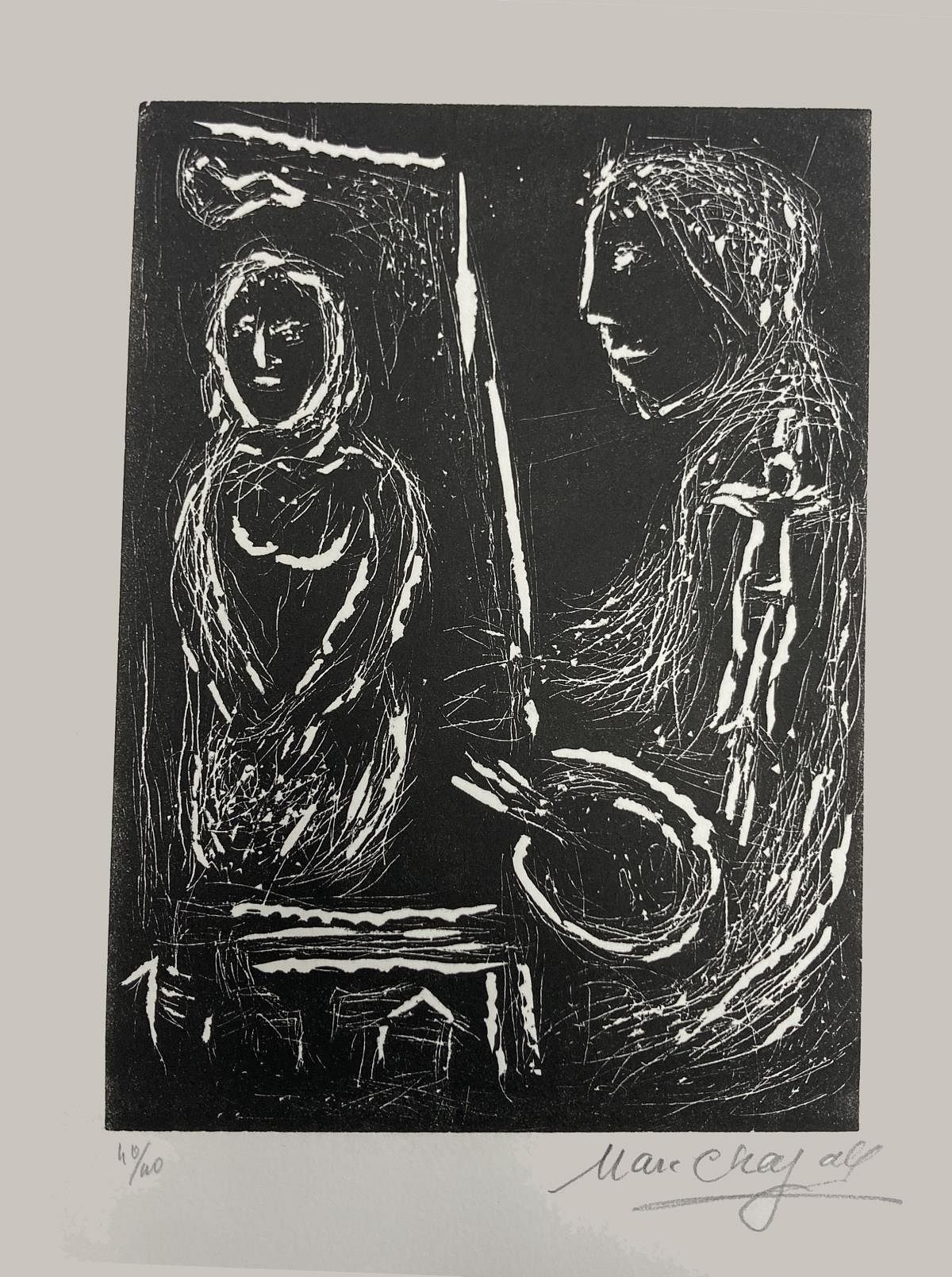 Marc Chagall | Marc Chagall - Ton Visage dans les Fleurs Fraiches (1984 ...