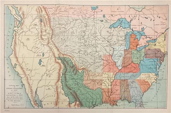 George Catlin | George Catlin - Outline Map of Indian Localities 1833 ...