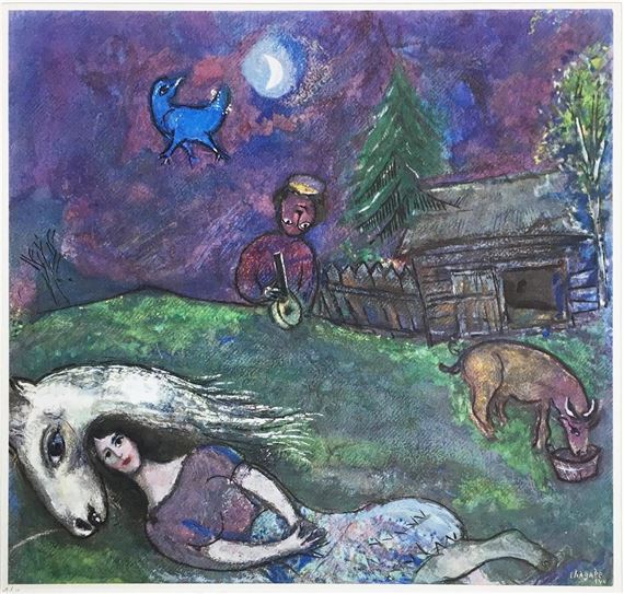 Marc Chagall | Marc Chagall - Scene Champetre (1958) | MutualArt