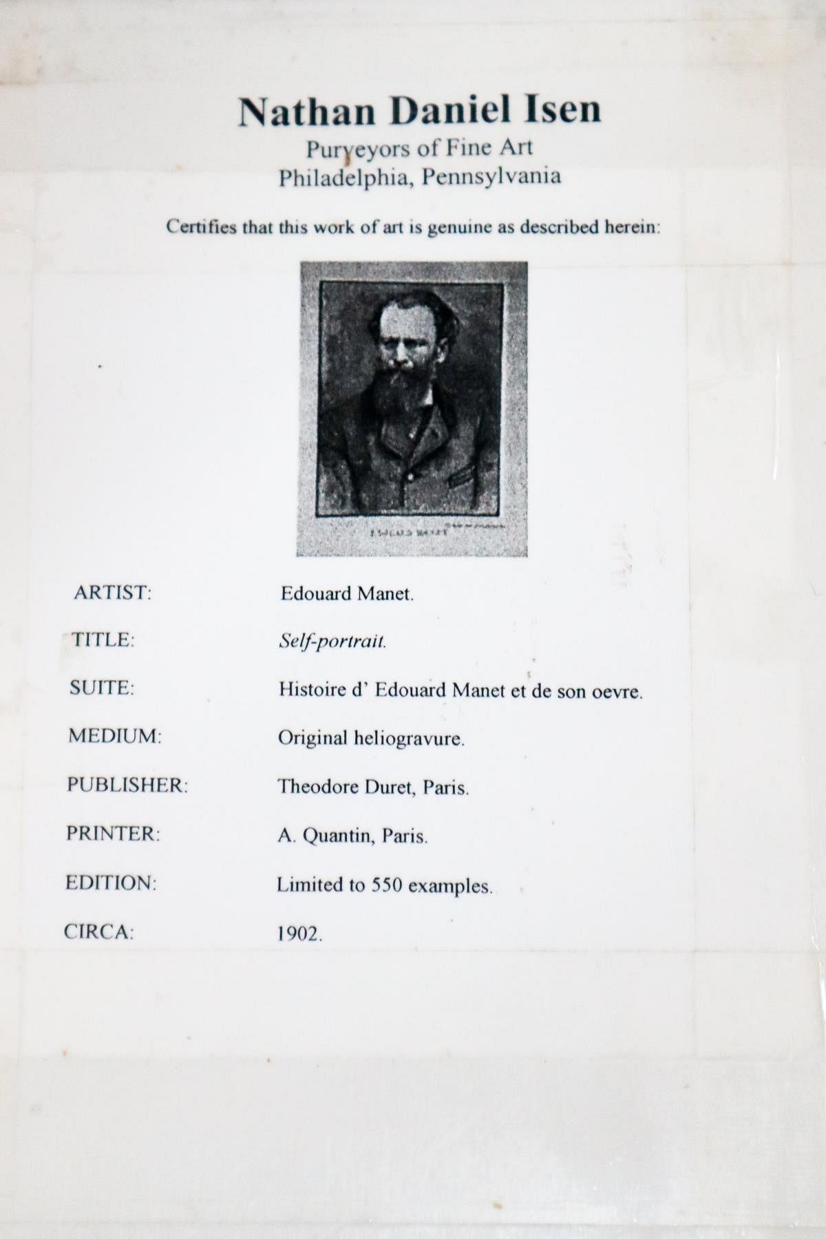 Édouard Manet | Edouard Manet - Self Portrait (1902) | MutualArt