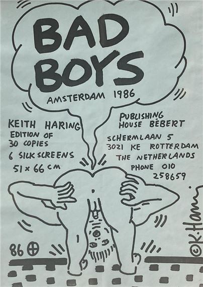 Keith Haring | Keith Haring - Bad Boys Original Poster (1986) | MutualArt