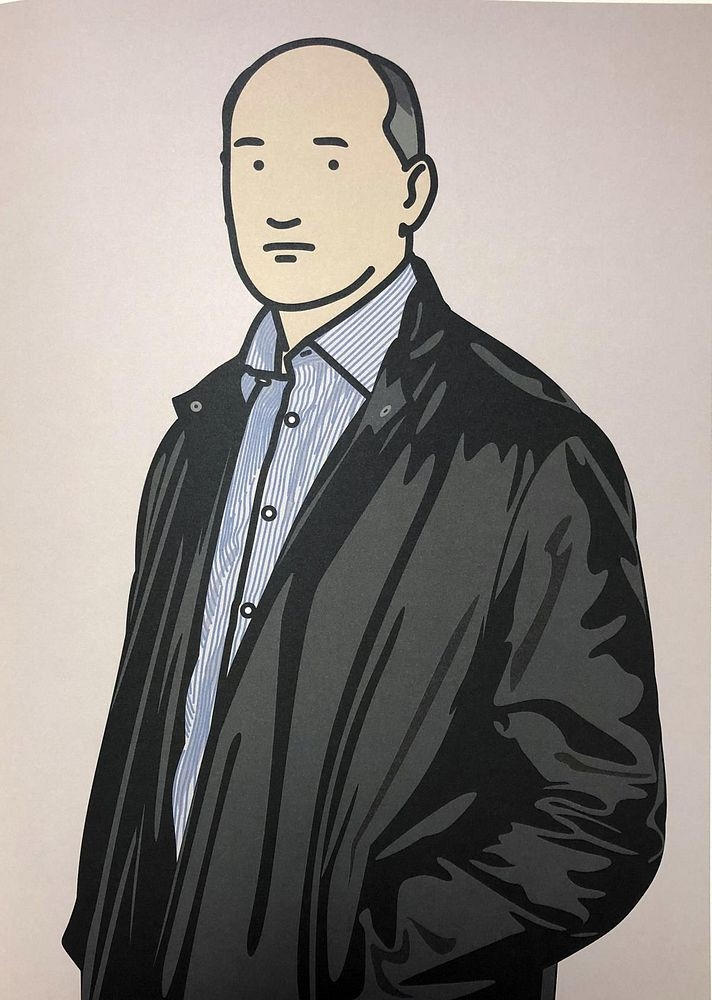 Julian Opie | Julian Opie - Ashley with leather jacket (2005) | MutualArt