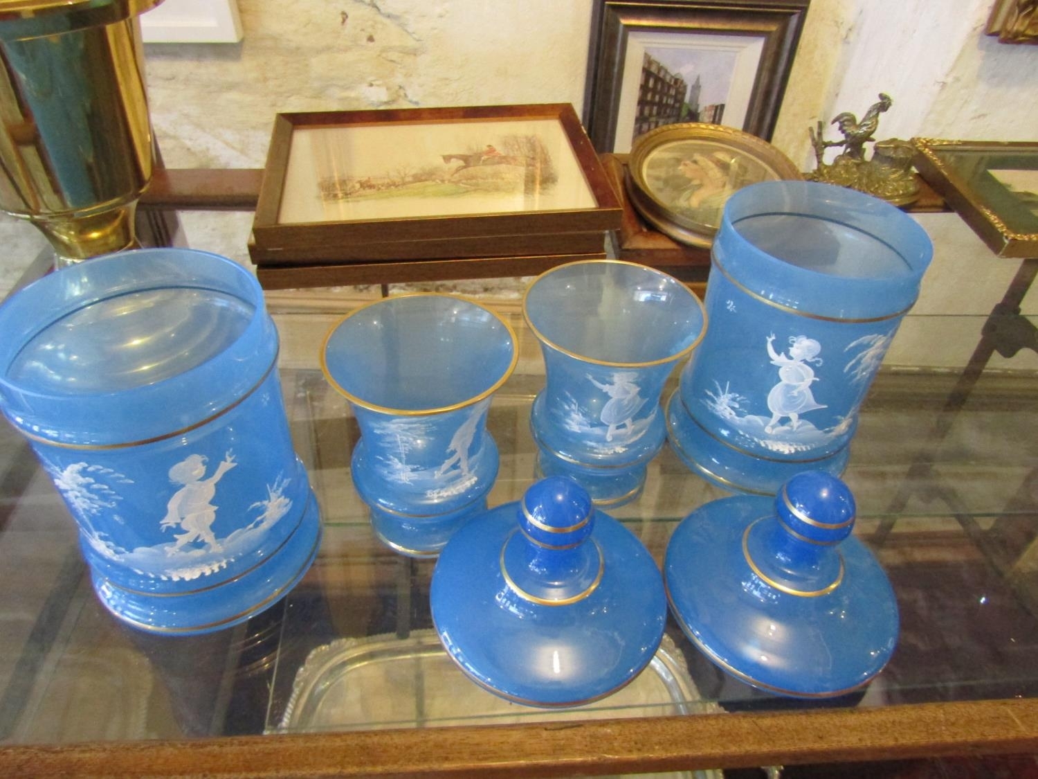 Mary Gregory | Victorian Suite Mary Gregory Crystal Blue Ground ...