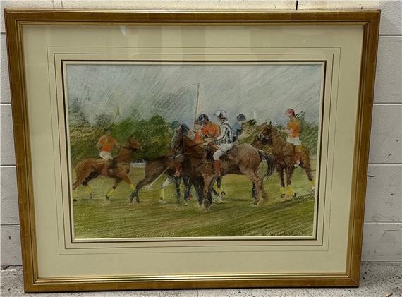 Ruth Nicholas | Ruth Nicholas: pastel of a polo match 45cm x 33cm ...