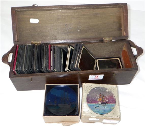 Robinson | A set of 12 Swiss Family Robinson glass lantern slides toget ...
