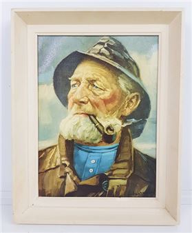 Harry Haerendel | Portrait of a pipe-smoking fisherman | MutualArt