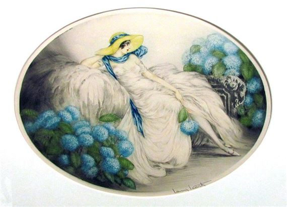 Louis Icart | Louis Icart - Hydrangeas (1929) | MutualArt