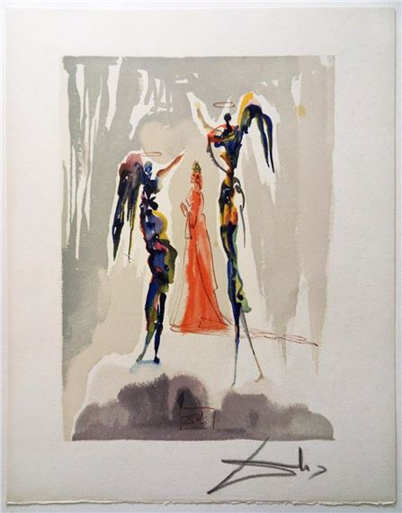 Salvador Dalí | 1960 Salvador Dali Angels Authentic Woodcut | MutualArt