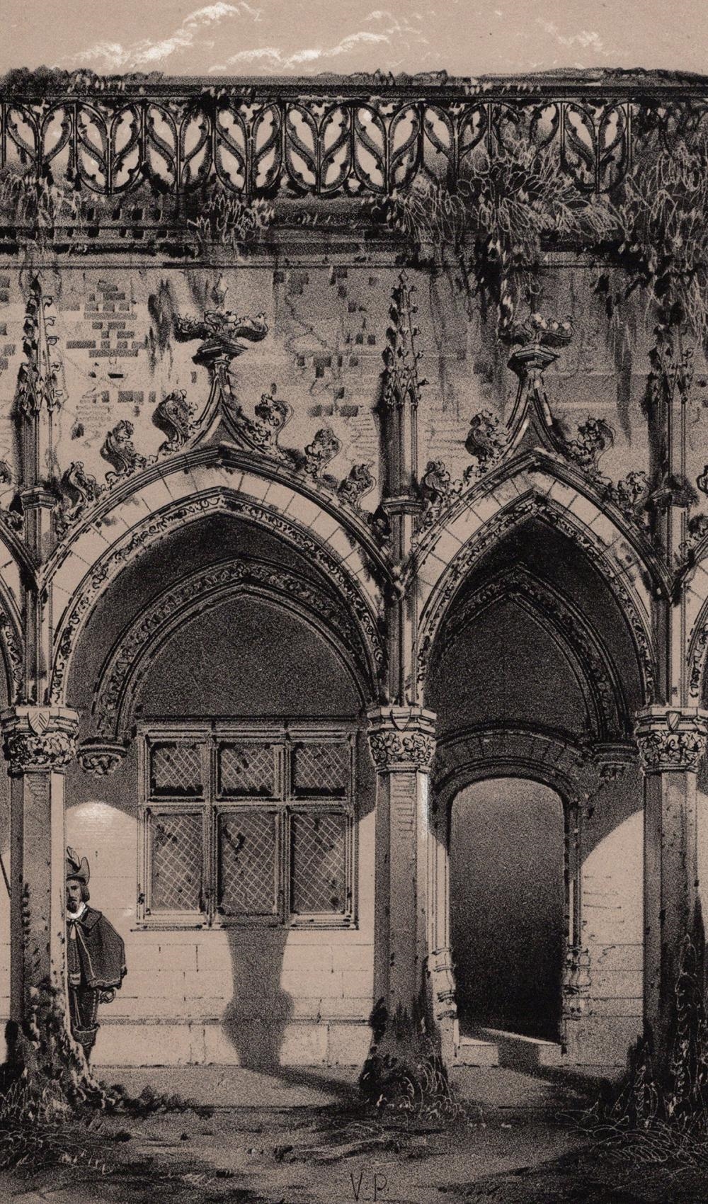 Victor Petit | 1800s Original PETIT Lithograph Castle of Jouancy FRAMED ...
