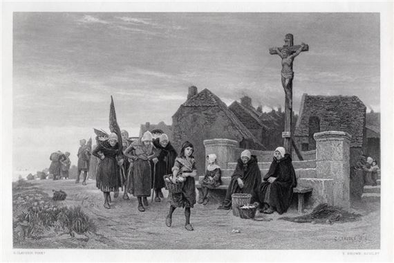 George Clausen | George CLAUSEN 1800s Engraving The Great Harvest of ...