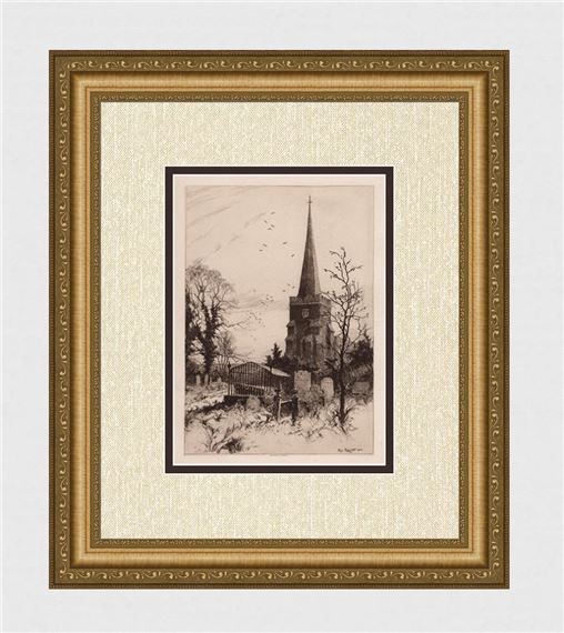 Percy Robertson | 1800s Percy Robertson Original Etching Harrow Church ...