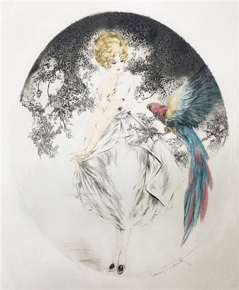 Louis Icart | Louis Icart - Blue Macaw (1920) | MutualArt