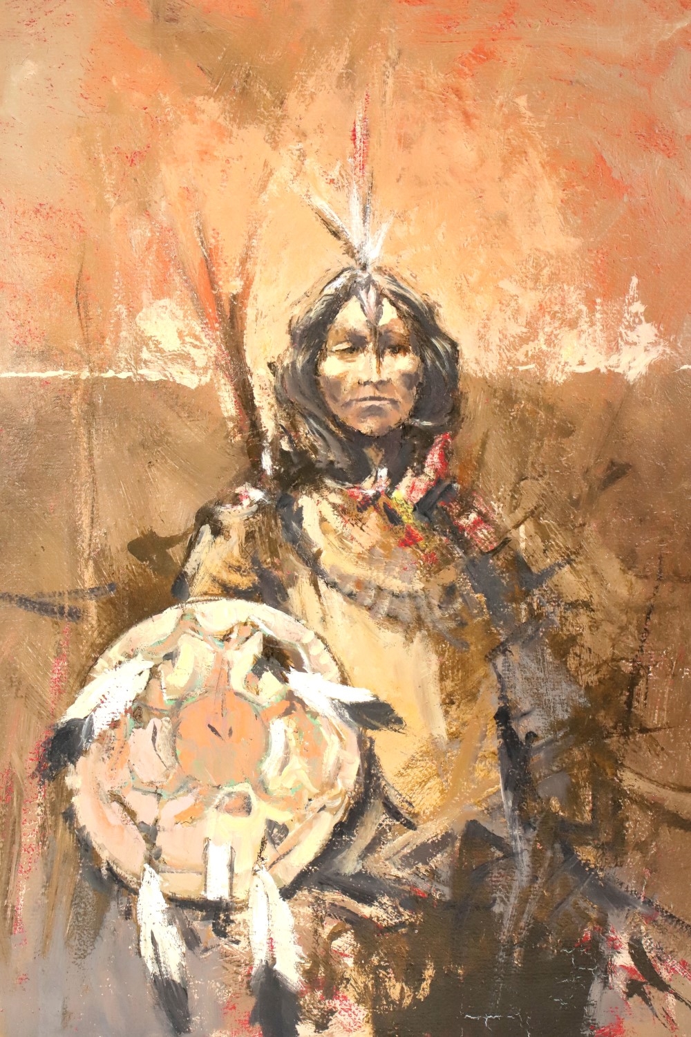 Thomas Hagen | Thomas Hagen Indian Chief Oil Painting | MutualArt