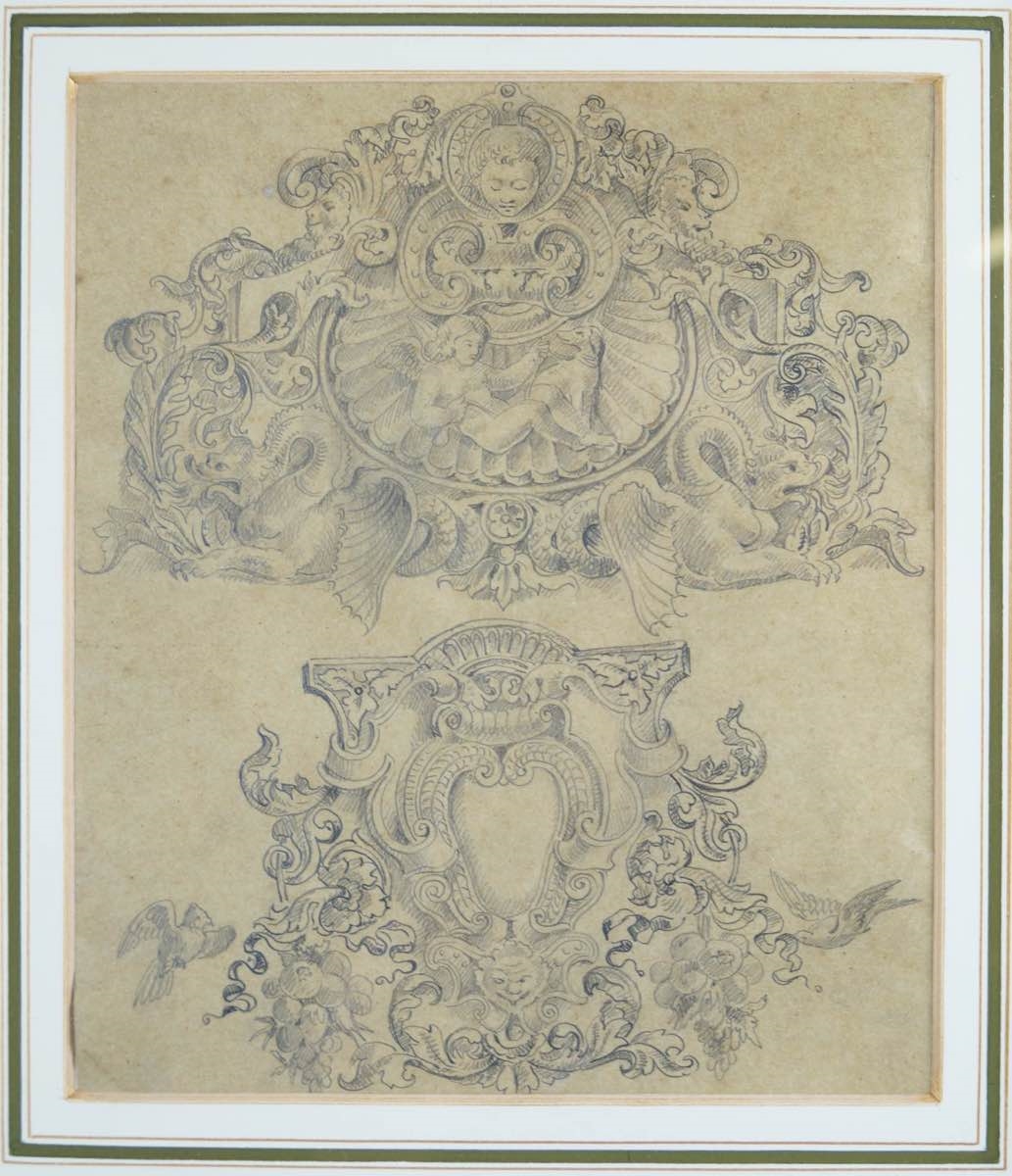 Italian School, 18th Century | Coppia di disegni a matita su carta ...