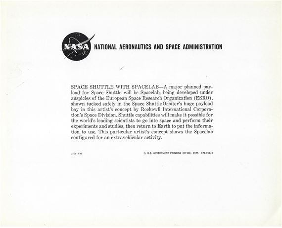 NASA | NASA - Shuttle Orbiter Carrying Spacelab (1975) | MutualArt