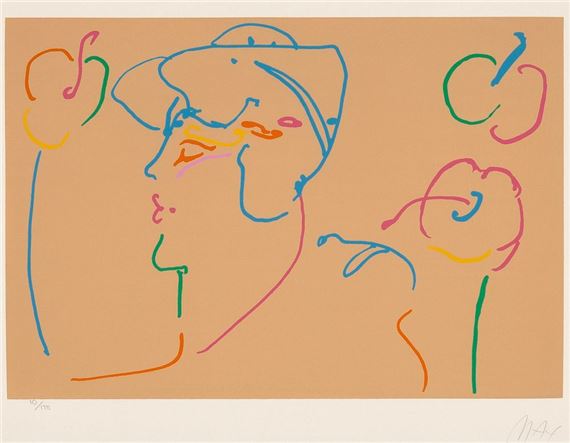 Peter Max | Peter Max - Woman in Profile (1973) | MutualArt