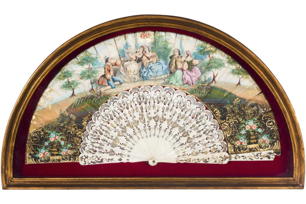 European School, 19th Century | Rococo-Style Fan with Gold and Silver ...