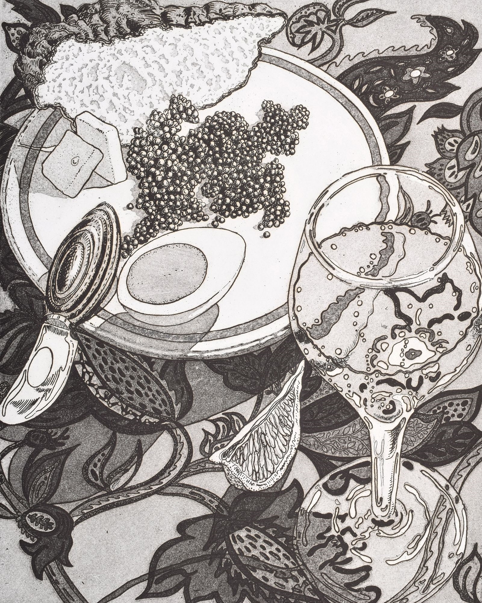 Jack Beal | Jack Beal CAVIAR Still Life Etching | MutualArt