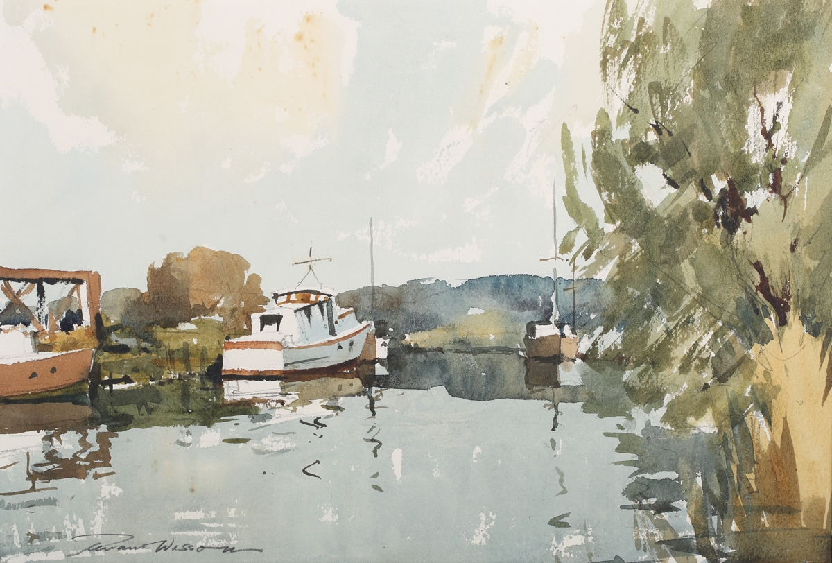 Edward Wesson | Seascape with Ferry | MutualArt