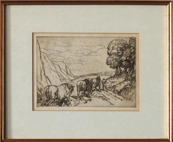 Anton Lock | Three etchings of horses in wooded landscapes | MutualArt