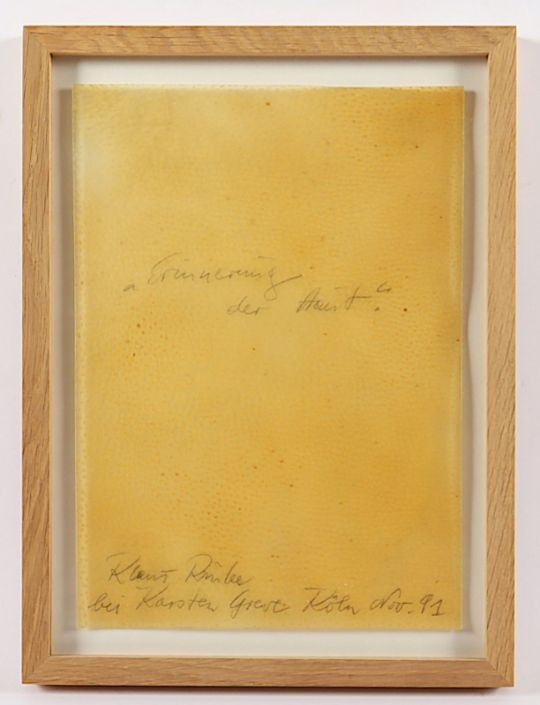 Klaus Rinke | Erinnerungen der Haut | MutualArt