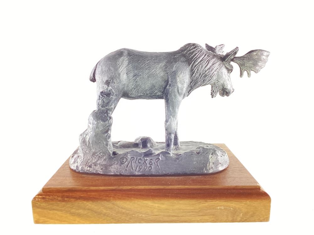 Michael Ricker | Michael Ricker L/e Pewter Moose Figurine (1990 ...